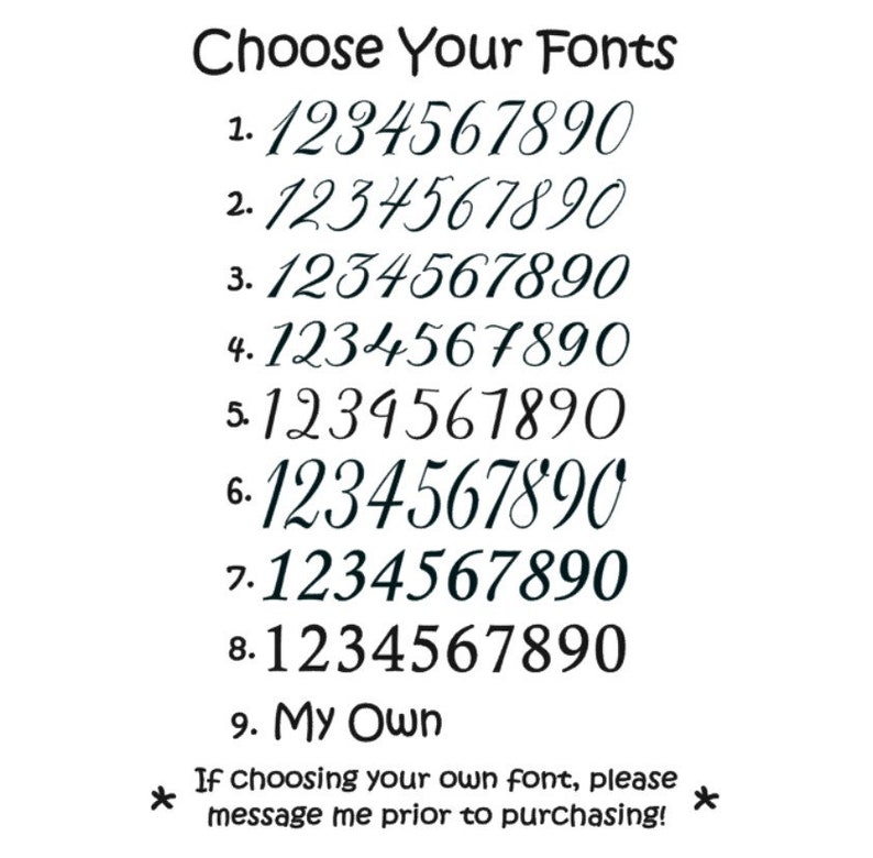 Bulk Table Number Decal, Wedding Table Number Stickers, Seating Chart ...