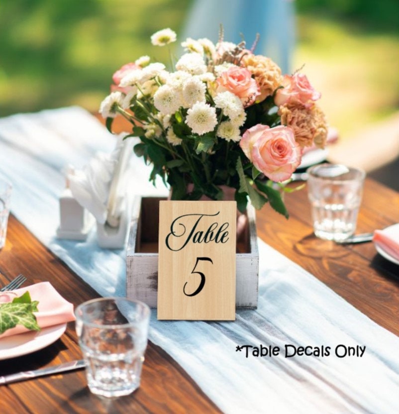 Bulk Table Number Decal, Wedding Table Number Stickers, Seating Chart ...