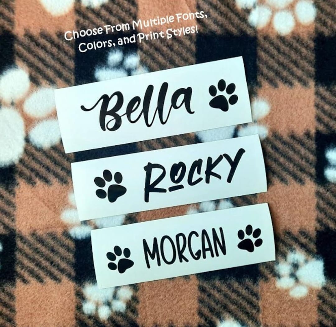 Custom Paw Print Decal, Pet Name Decal, Dog Bowl Label, Cat Bowl Label ...