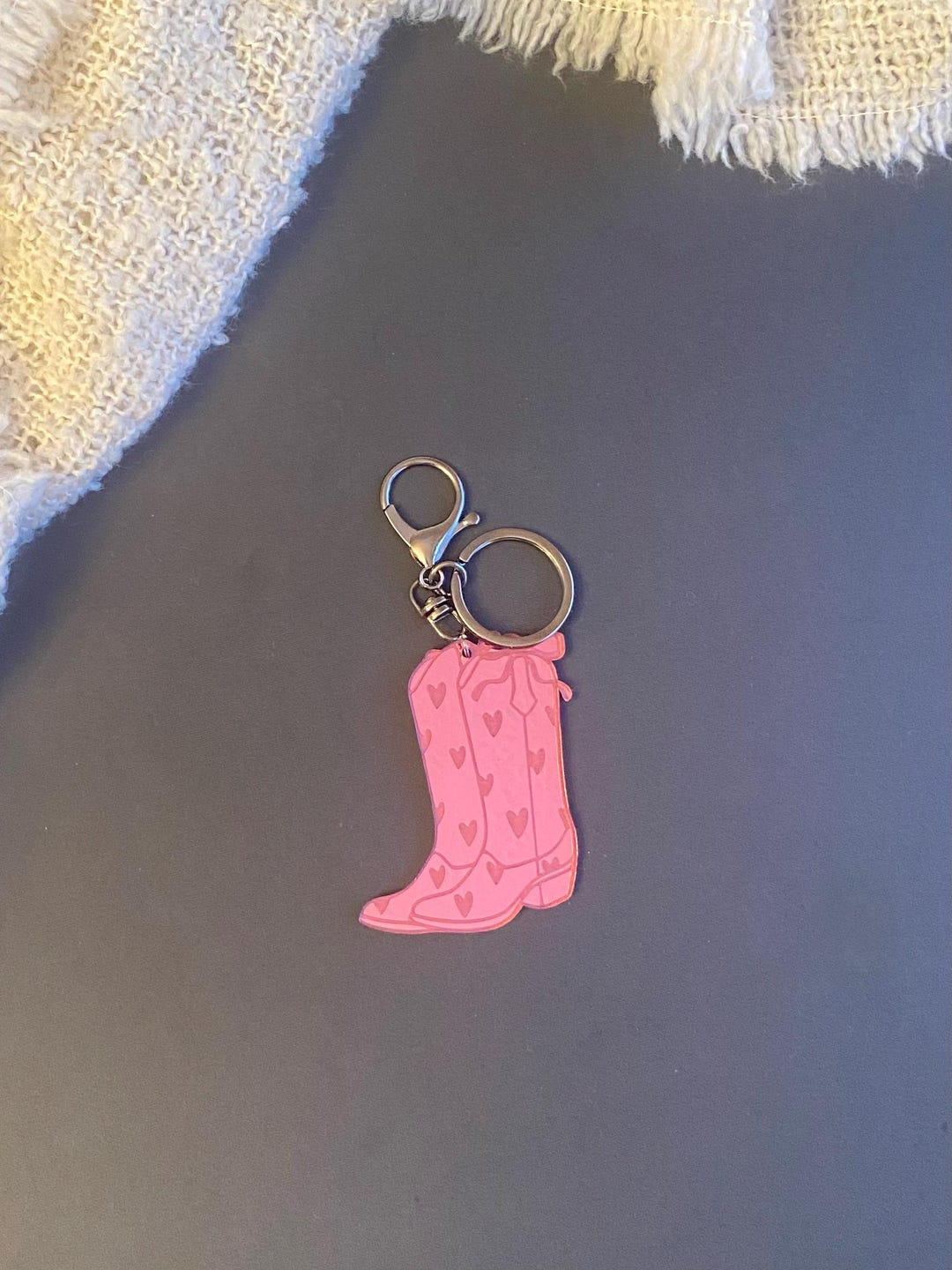 Pink Mirror Cowboy Boots Keychain, Fun Acrylic Keychain Gift, Nashville ...