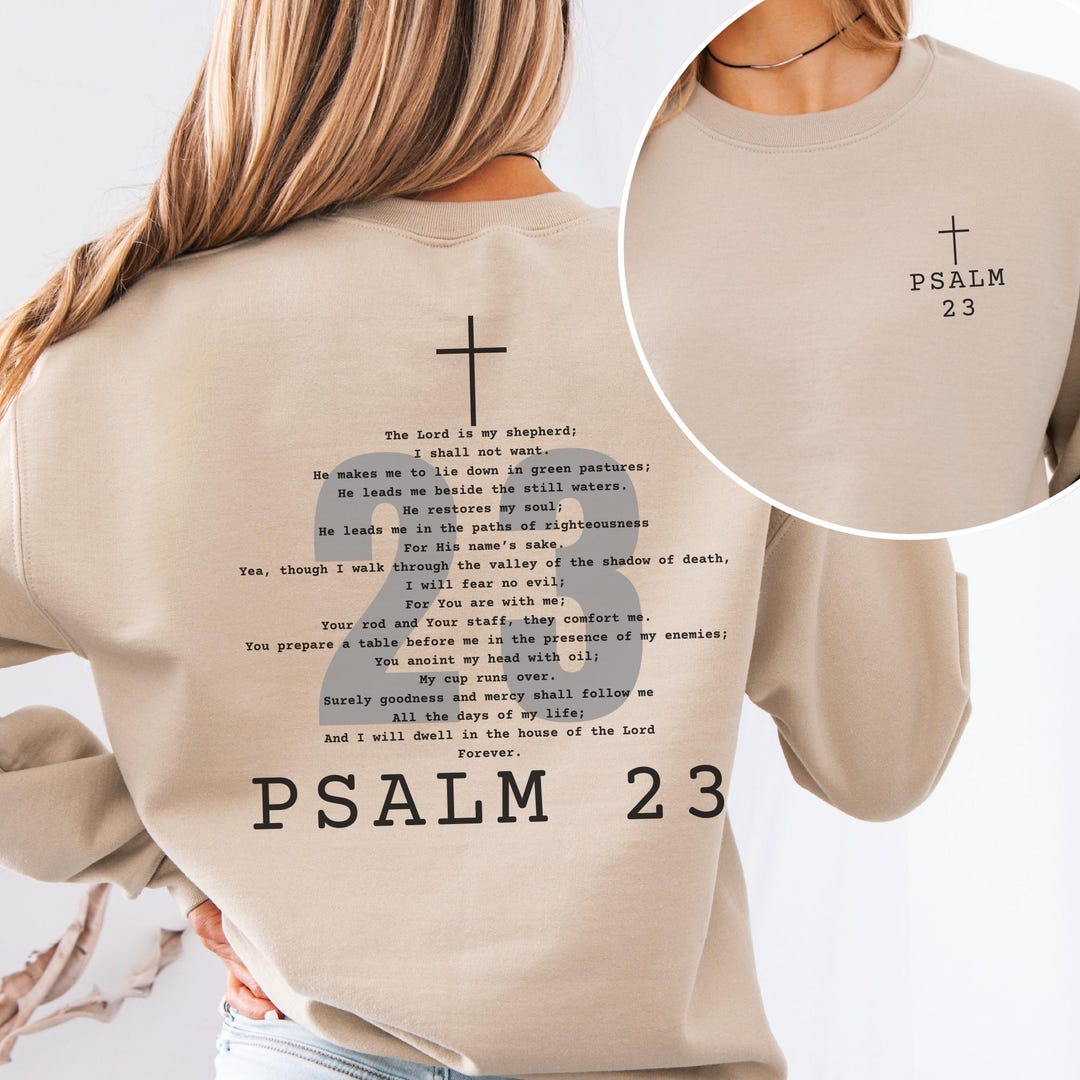 Psalm 23 Sweatshirt, Adult Baptism Gift, Faith Based Shirt, Boho ...