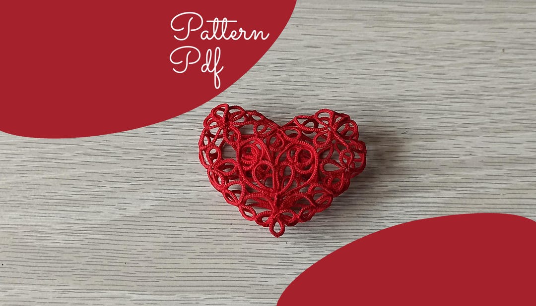 Tatting 3D Heart Pattern: PDF Tutorial (eng - Ita) - Etsy