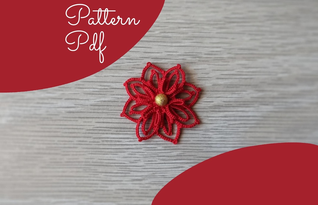 Tatting Christmas Star - Flower Pendant Pattern PDF | Schema Stella Di ...