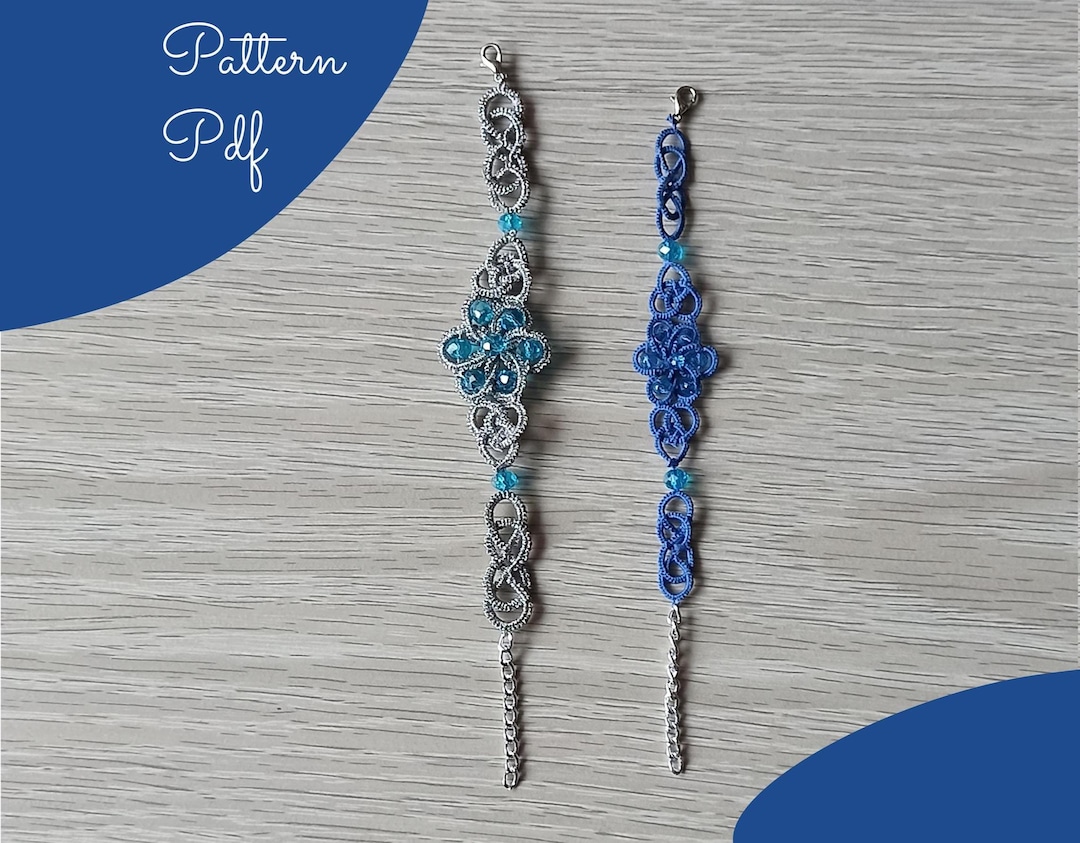 Tatting Bracelet Pattern PDF | Schema Braccialetto in Chiacchierino PDF ...