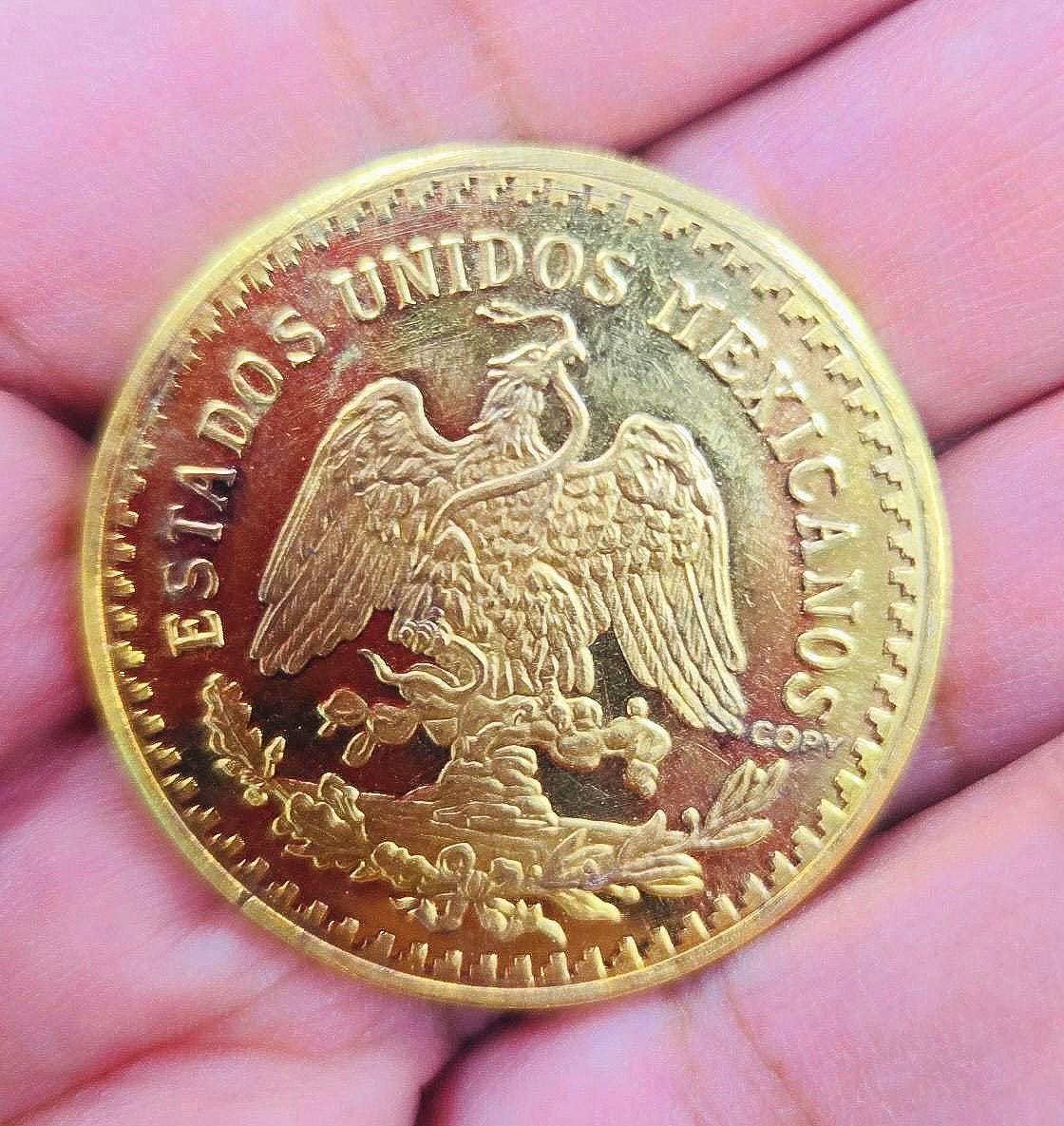 Centenario Coin Custom 10k Solid Yellow Gold 50 Pesos 1947 Mexico ...