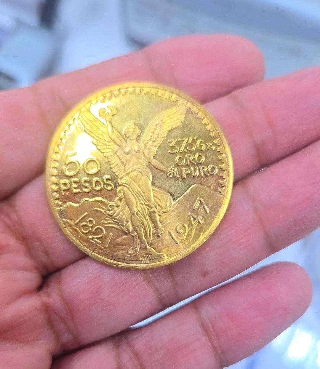 Centenario Coin Custom 10k Solid Yellow Gold 50 Pesos 1947 Mexico ...