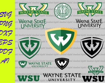 Wayne State University Logo Svg - Etsy
