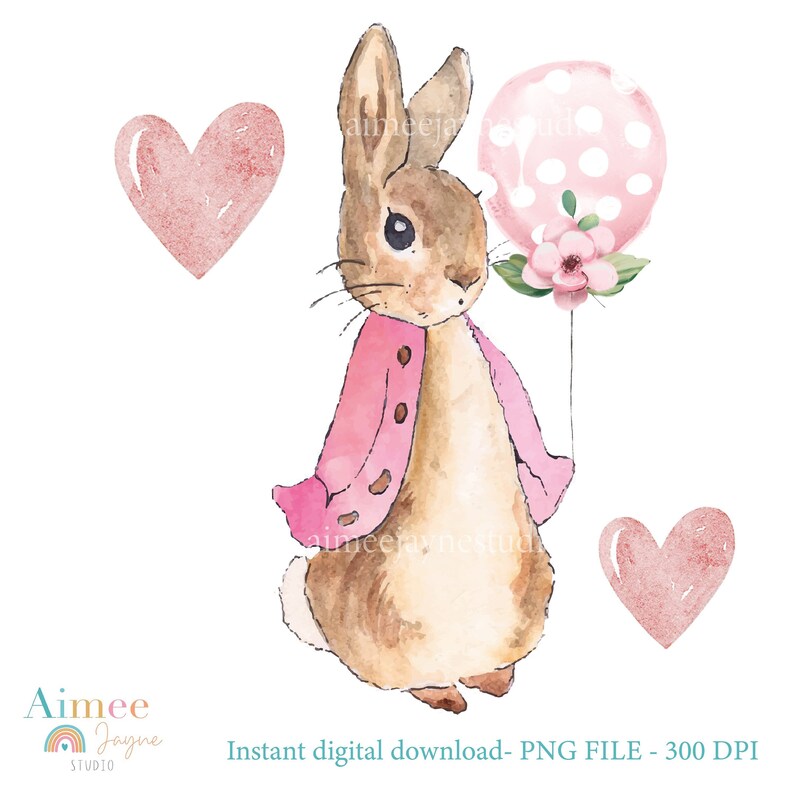 Peter Rabbit Pink Flopsy Bunny PNG, Sublimation File, Sublimation ...