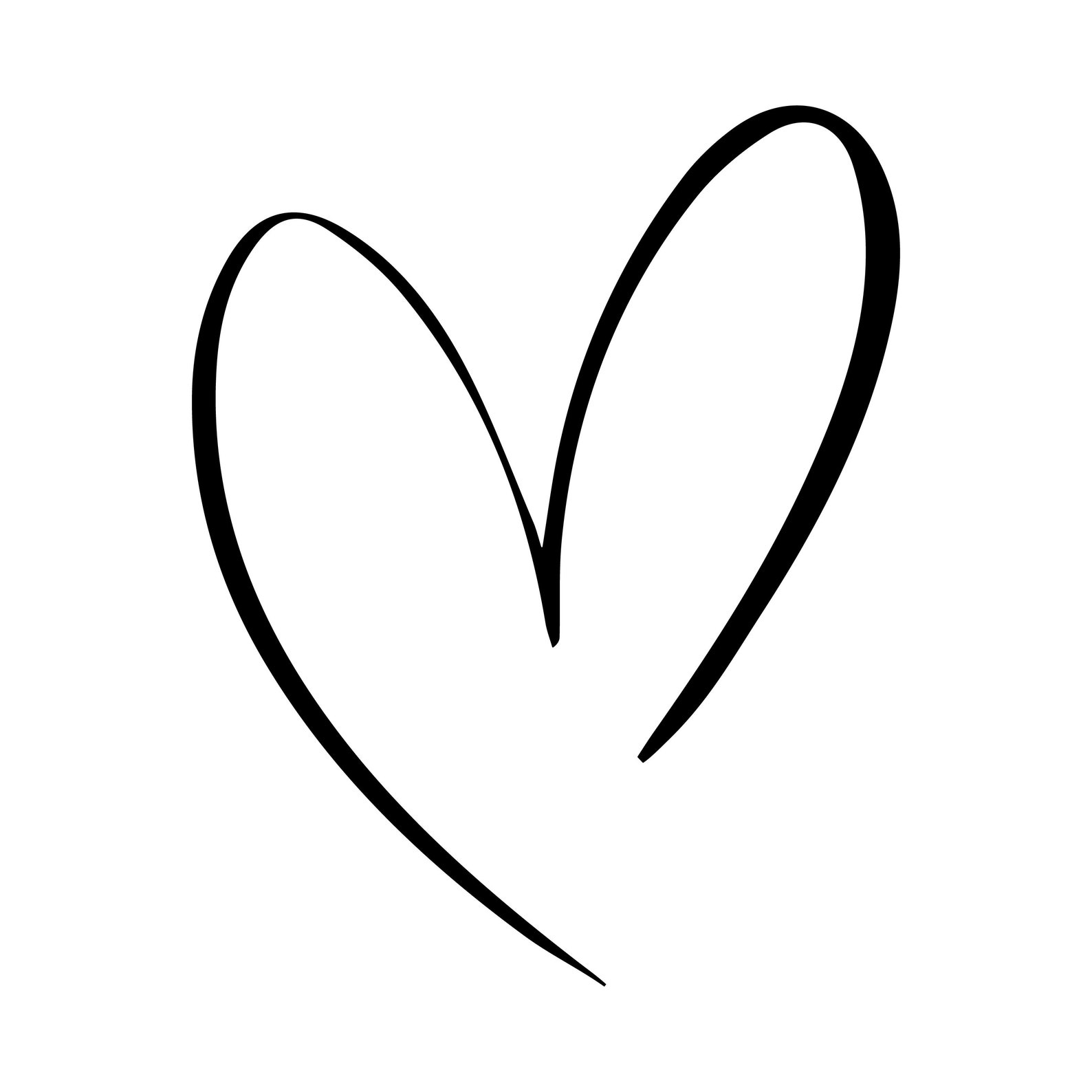 Open Heart Vector, SVG, Hand Drawn Heart Clipart, Heart Graphic, Cute ...