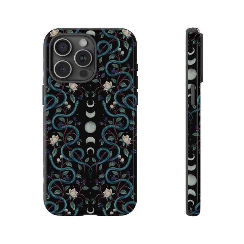 MOON SERPENT Tough Cell Phone Case, Magical Wicca Smartphone Case With ...