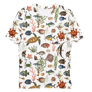 VINTAGE SEALIFE T-shirt, Tropical Coral Reef Shirt With Colorful Fish ...