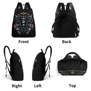 WHIMSIGOTH Anti-theft Daypack With Moon Phase Mystical Serpent Bat ...