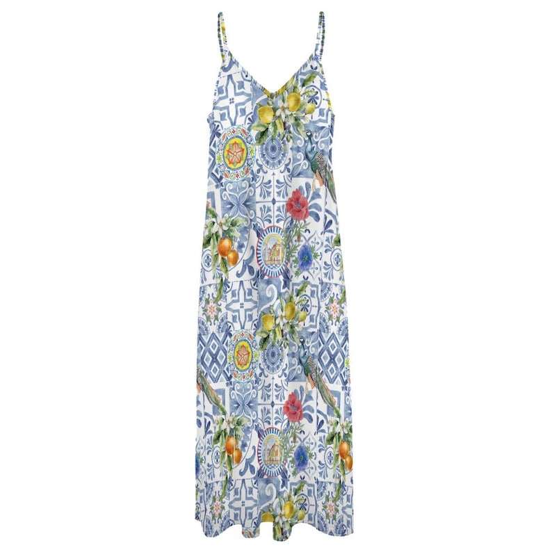 La DOLCE VITA Maxi Dress, SICILIA Summer Sling Dress, Italian Vacations ...