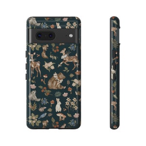 Cute Animals Tough Cell Phone Case With Bear Deer Rabbit Mushrooms ...