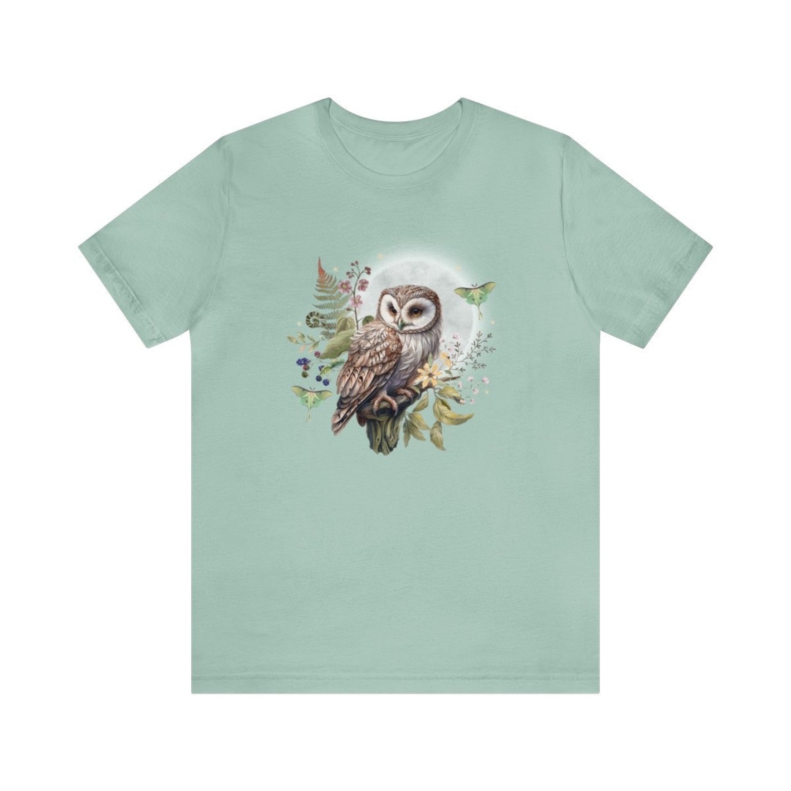 MYSTICAL OWL and Luna Moth T-shirt, Forest Bird Shirt, Wildlife Tee ...