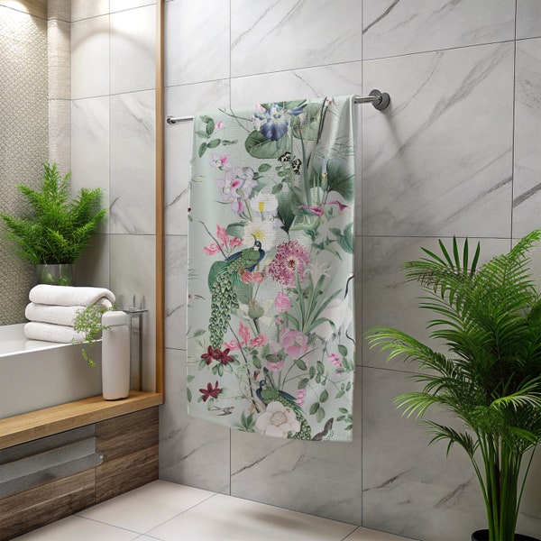 Floral Bath Towel - Etsy