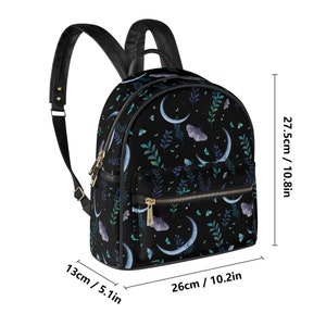 MAGICAL MOON & MOTH Small Backpack, Mystical Moonlit Garden Backpack ...