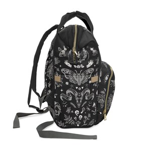 GOTHIC Diaper Backpack With Skeleton Moth & Flowers, WITCHY ...