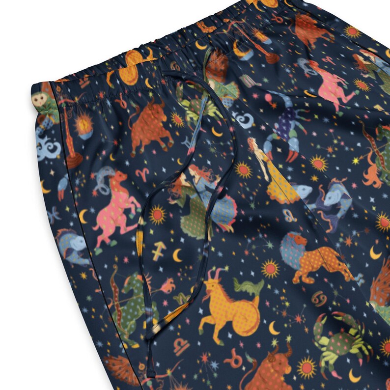 MAGICAL ZODIAC Satin Pajama Pants, Silky Loungewear, Boho Astrology ...