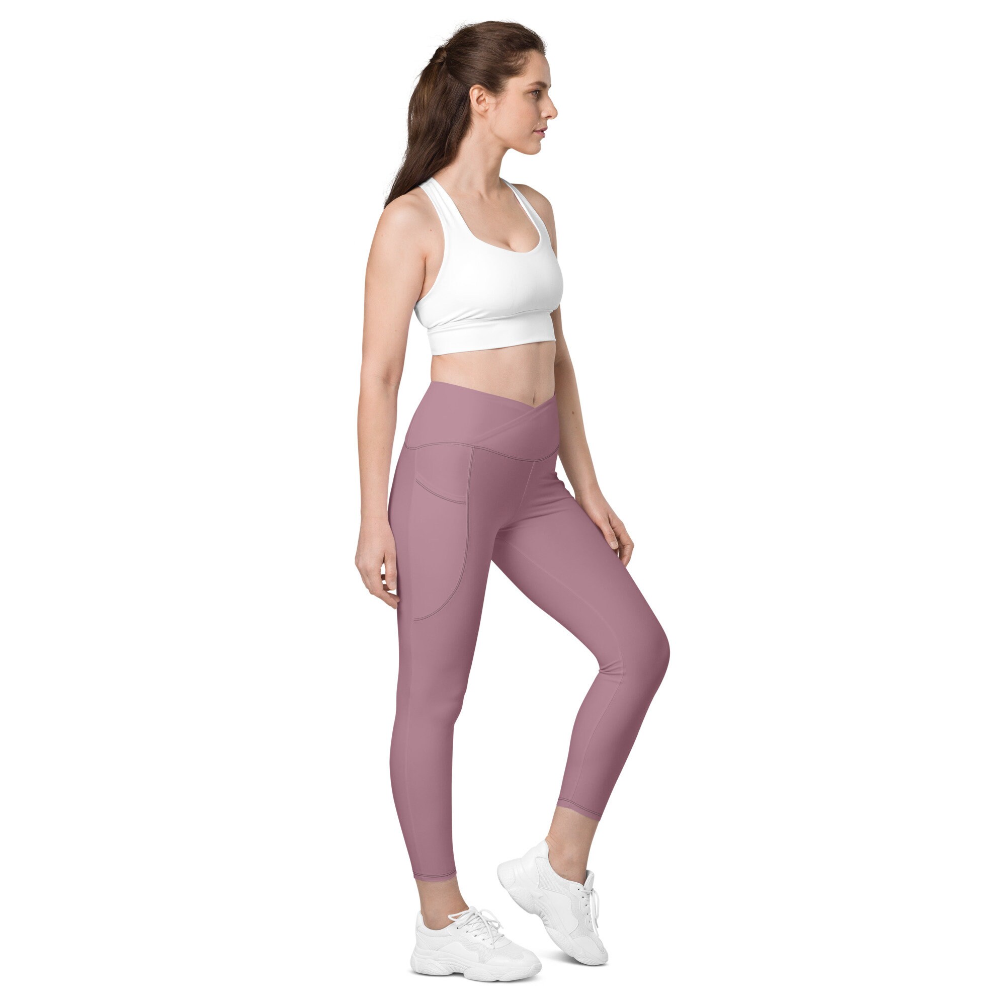 Berry Yoga Crossover Leggings With POCKETS, Athletic Leggings for ...