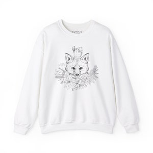 CUTE FOX Sweatshirt, COTTAGECORE Sweater With Fox Bird and Winter ...