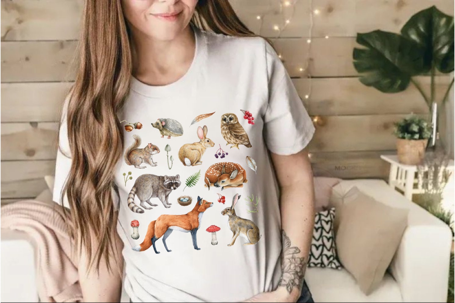 Forest Wild Animals T-shirt for Nature Lovers Gift Woodland - Etsy