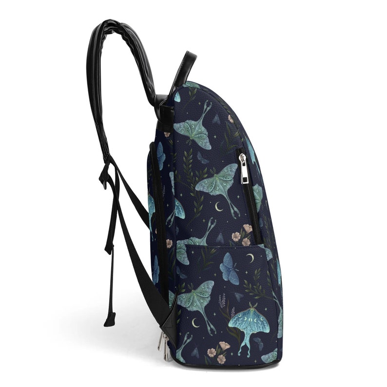 LUNA MOTH DANCE Vegan Leather Daypack Anti-theft Backpack, Mystical ...