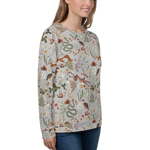 FAIRY FOREST Sweatshirt, Woodland Animals Shirt, Moon Hare Squirrel Owl ...