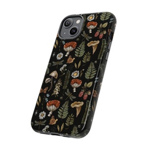 MUSHROOMS SNAIL & FERN Goblincore Tough Cell Phone Case, Mystical ...