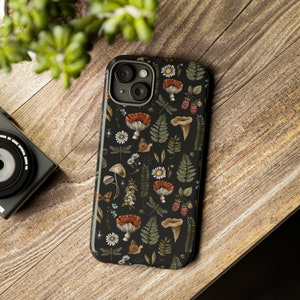 MUSHROOMS SNAIL & FERN Goblincore Tough Cell Phone Case, Mystical ...