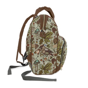 BIRD FROG SNAIL Goblincore Aesthetic Diaper Backpack, Mystical Dark ...
