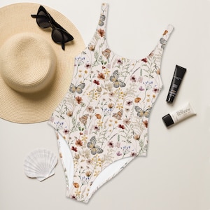 WILD MEADOW FLOWERS Cottagecore Aesthetic One-piece Swimsuit, Floral ...
