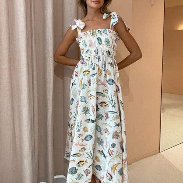 Coral Sundress - Etsy