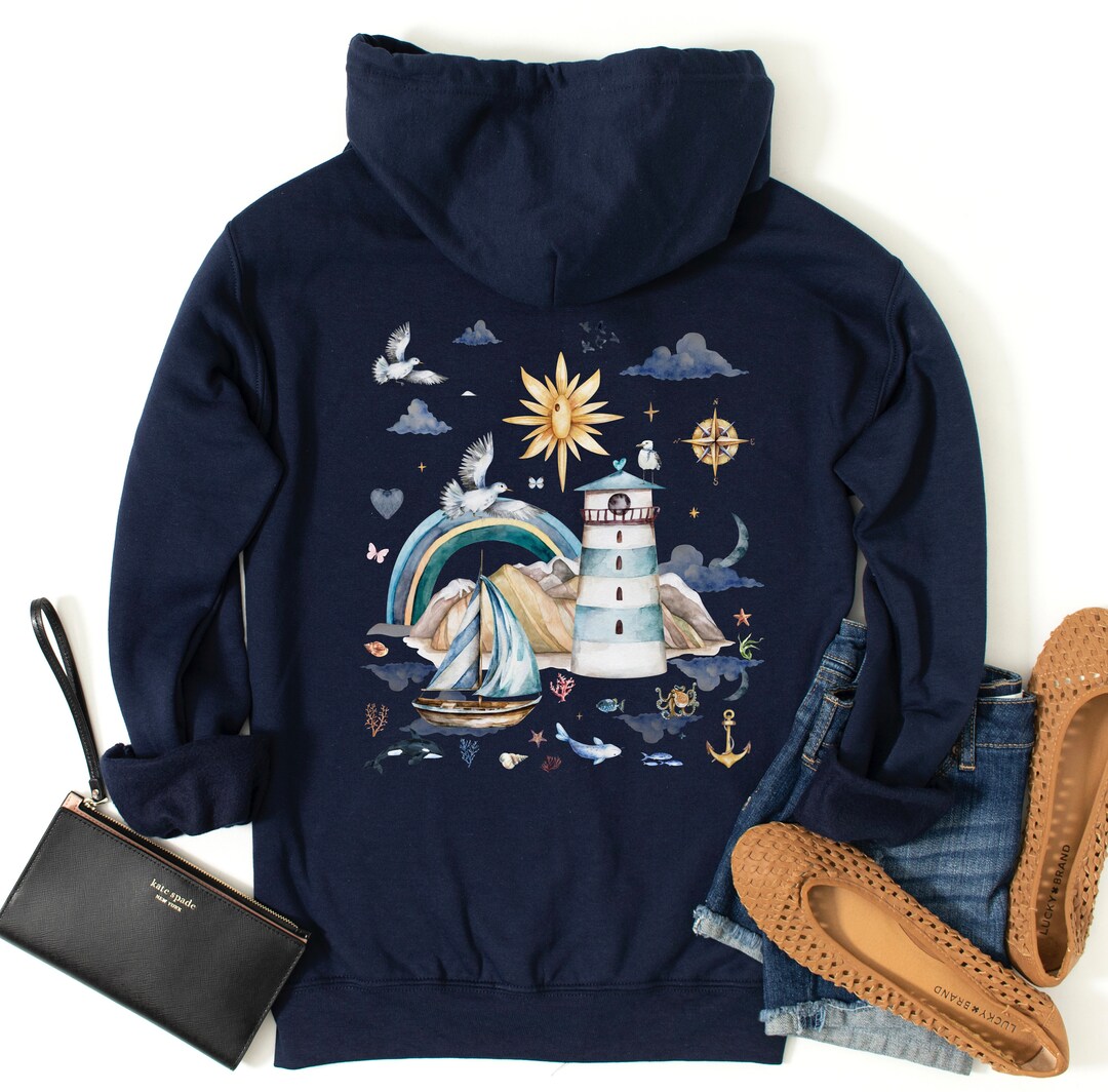 SALTY LIFE NAUTICAL Full Zip Hoodie Gift for Ocean Lover, Sailing Boat ...