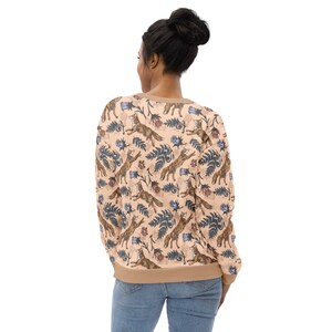 COTTAGECORE Sweatshirt With Fox Flowers & Fern Design, Autumn Forest ...