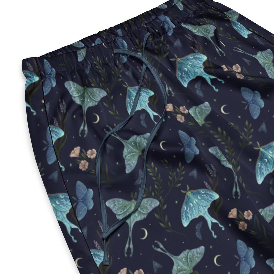 LUNA MOTH DANCE Women’s Satin Pajama Pants, Mystical Witchy Loungewear ...