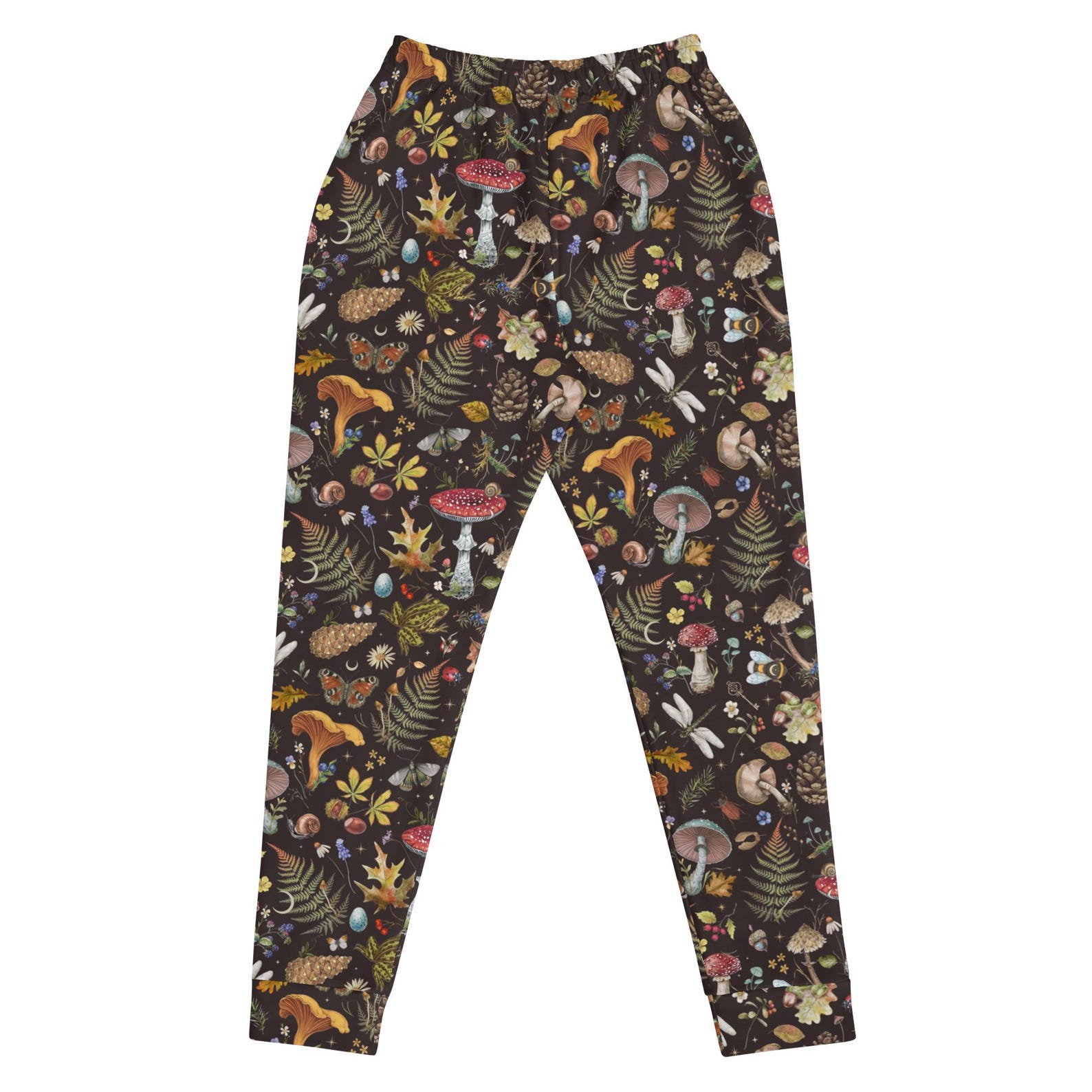 FALL FOREST Recycled Sweatpants With Mushrooms Toadstools Fern Autumn ...