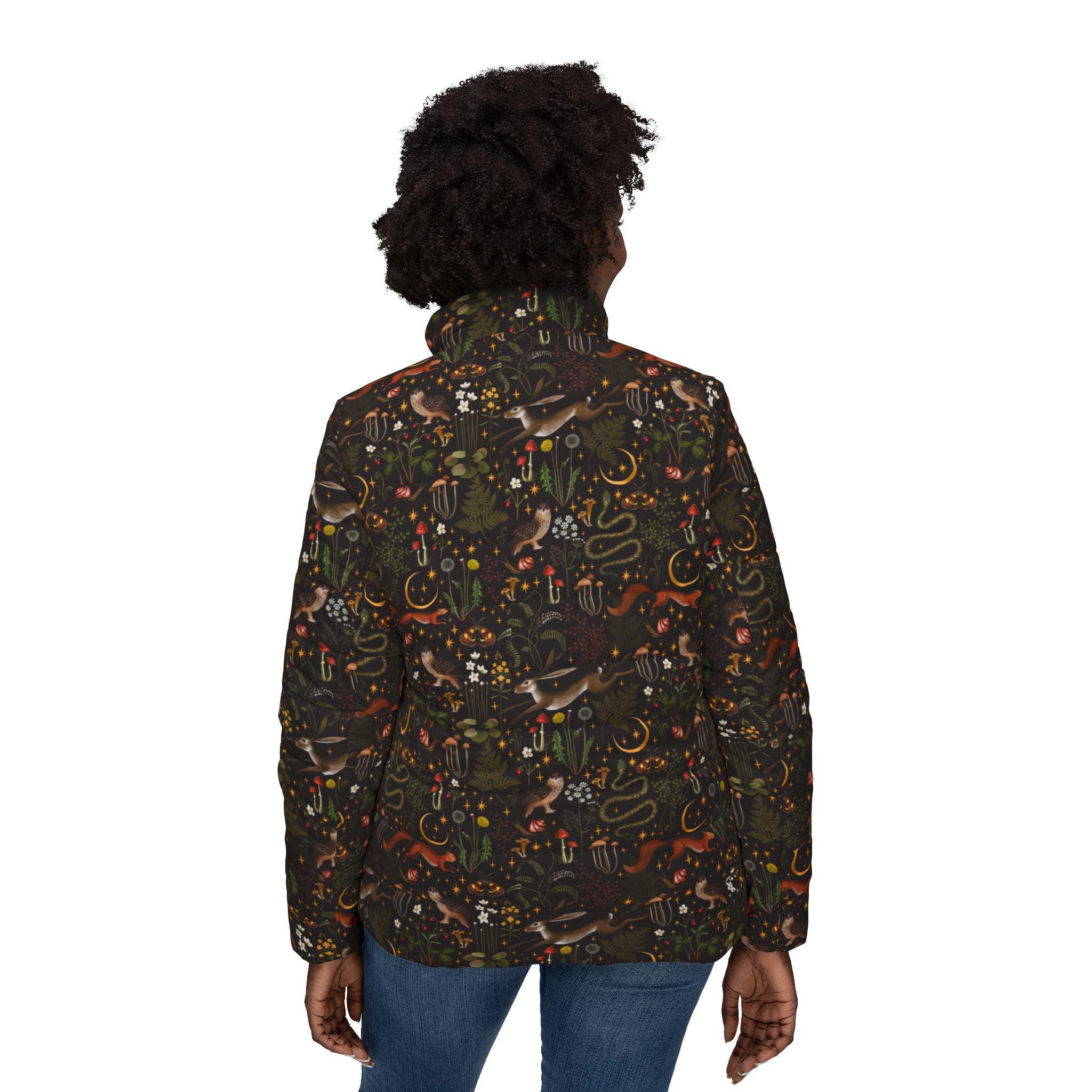 FAIRY FOREST Puffy Jacket, MYSTICAL Woodland Quilted Jacket With Owl ...
