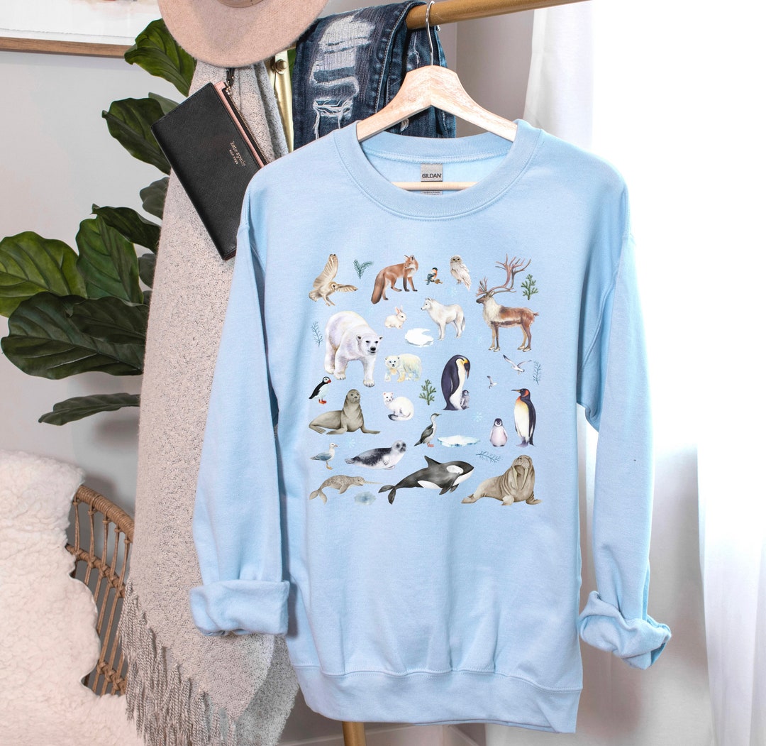 ARCTIC Animals SWEATSHIRT, Cottagecore Christmas Sweater, Warm Winter ...