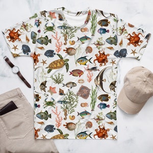 VINTAGE SEALIFE T-shirt, Tropical Coral Reef Shirt With Colorful Fish ...