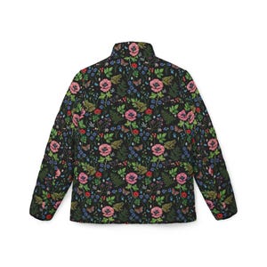 FLORAL FROGS Puffy Jacket, COTTAGECORE Botanical Puffer With Frogs ...