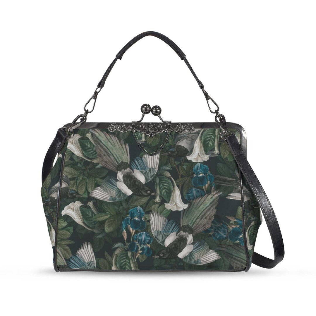 MAGPIE BIRD Kisslock Crossbody Shoulder Bag, Witchy Purse With Night ...
