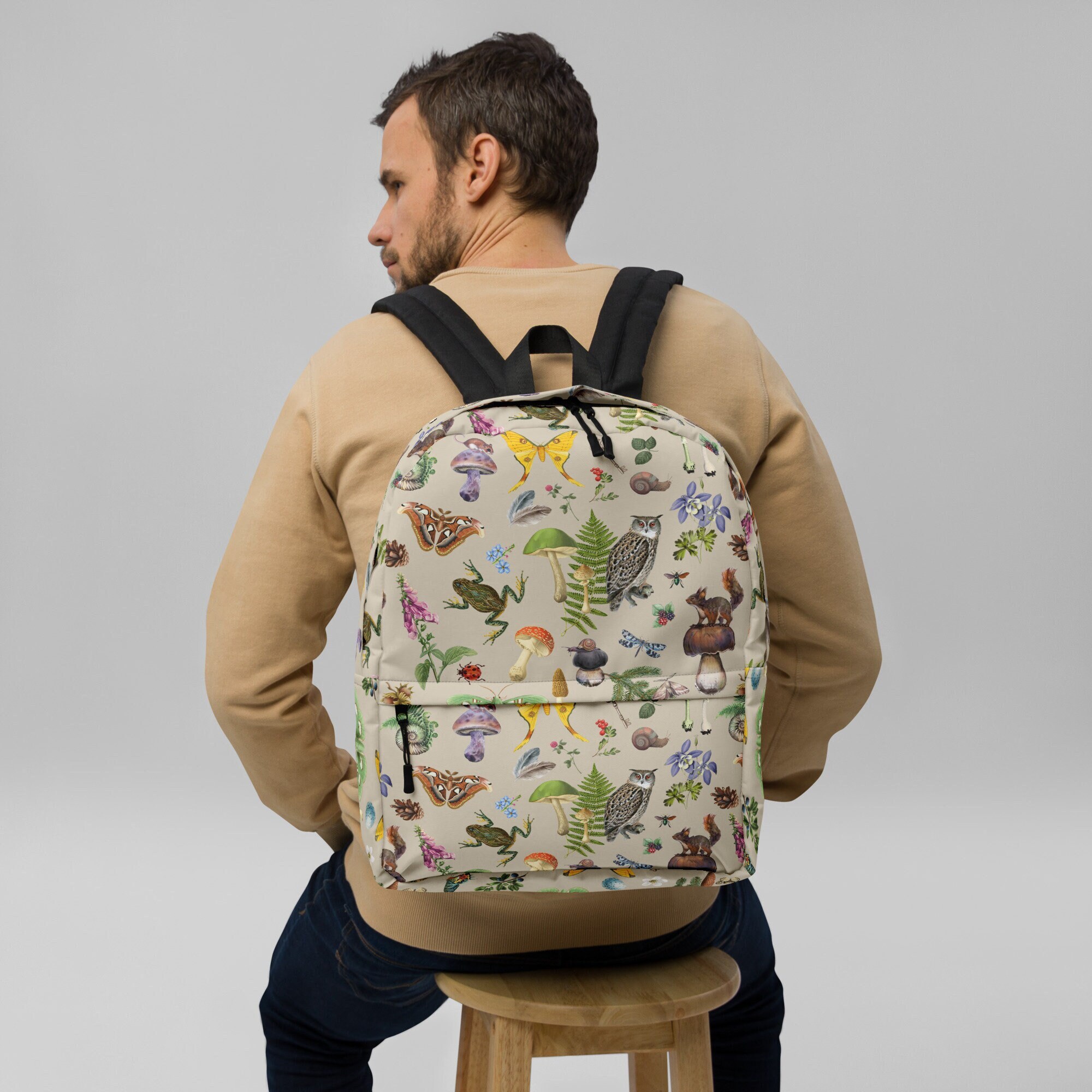 MAGICAL WOODLAND GOBLINCORE Backpack With Owl Squirrel Mouse - Etsy
