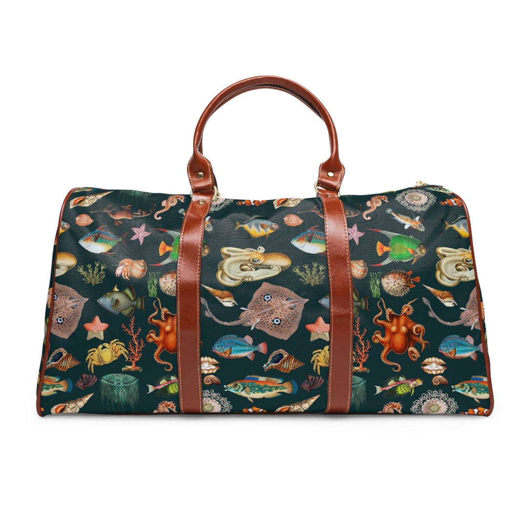 TROPICAL CORAL REEF Fishes Vintage Carry on Travel Bag for Ocean Lover ...