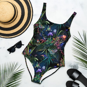 Tropical Paradise One-piece Swimsuit for Ladies, Enchanted Jungle ...