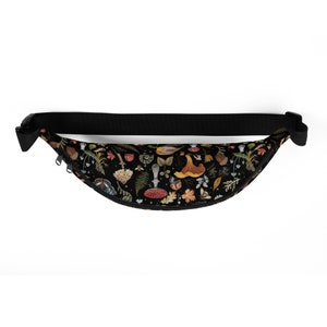 ENCHANTED FOREST Fanny Pack With Birdsongs Butterflies Mushrooms Fern & Plants Print, BOTANICAL ...