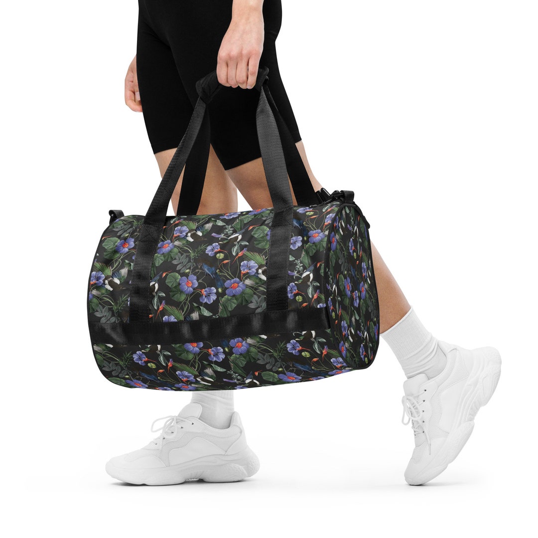 MAGPIE & BINDWEED Flowers Gym Bag, Floral Magpies Waterproof Duffle Bag ...