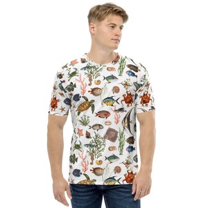 VINTAGE SEALIFE T-shirt, Tropical Coral Reef Shirt With Colorful Fish ...