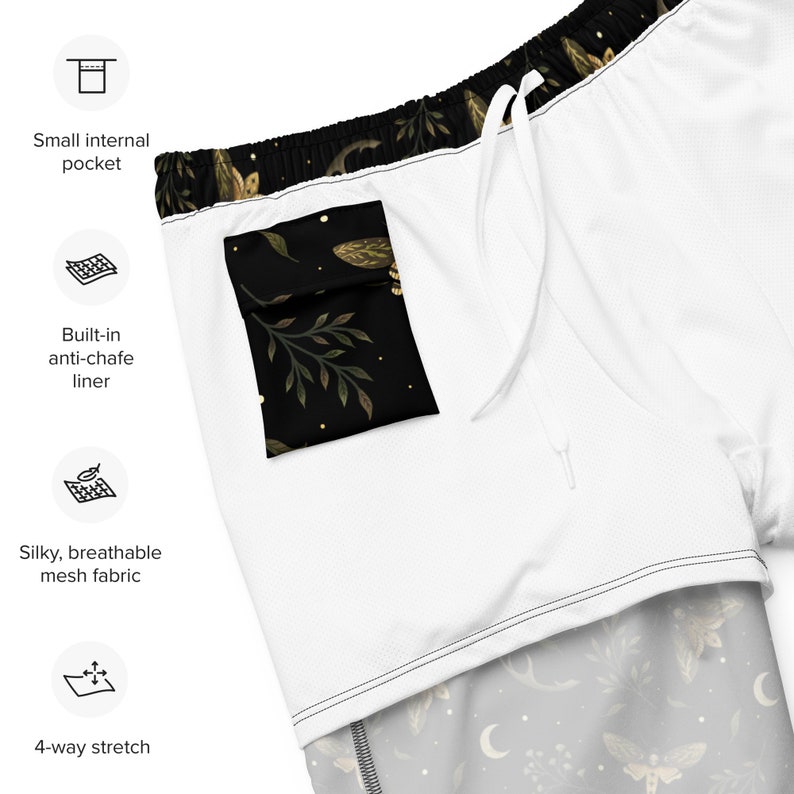 DEATH HEAD HAWKMOTH Men's Swim Trunks, Gothic Swimwear, Mystical Moth ...