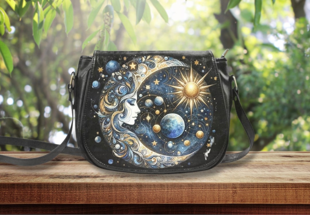 Mystical Moon Crossbody Saddle Bag, Cosmic Energy Shoulder Bag ...